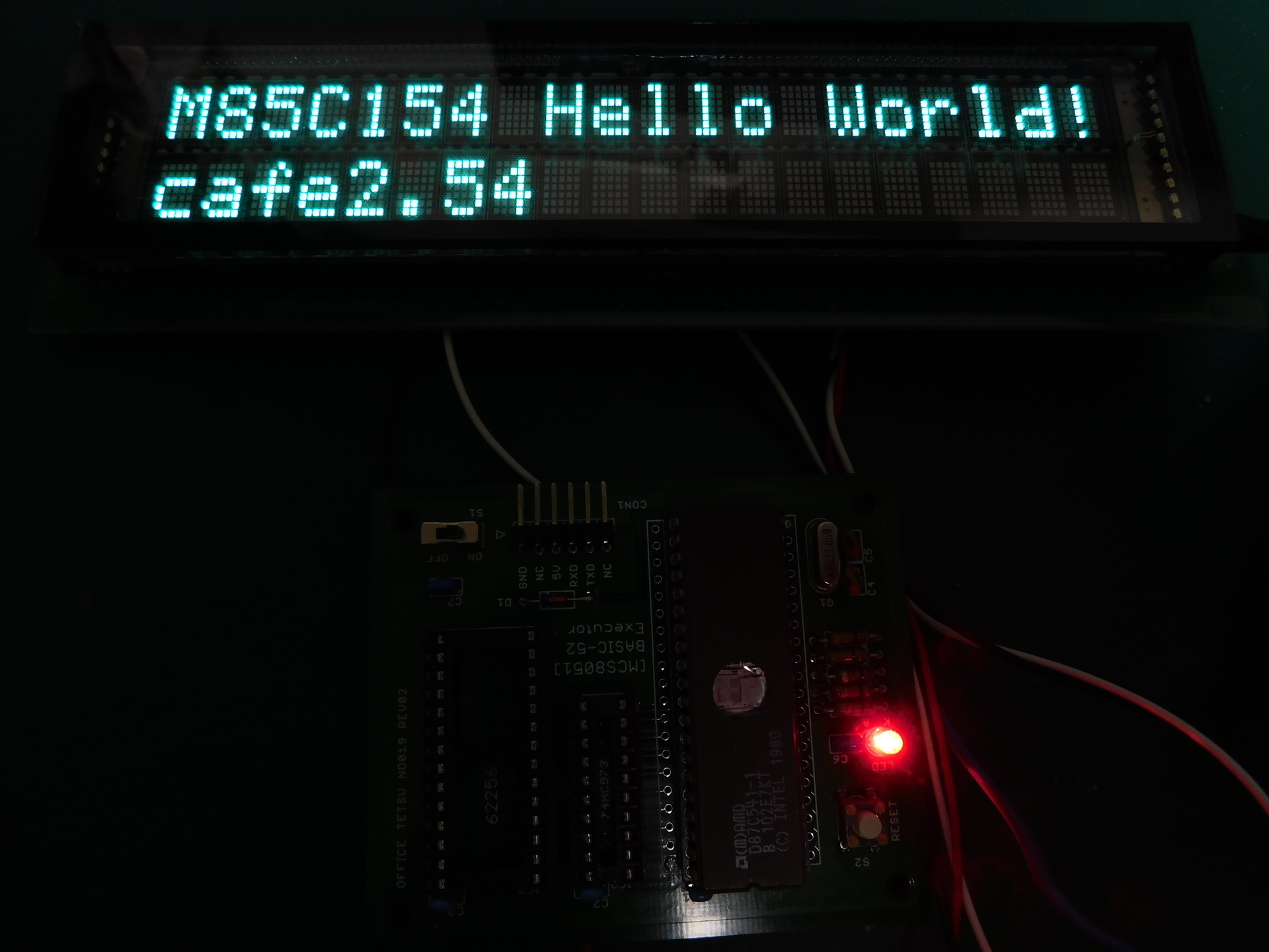 デジットのキャラクタVFDをMSM85C154で”Hello world”してみた。: cafe2.54